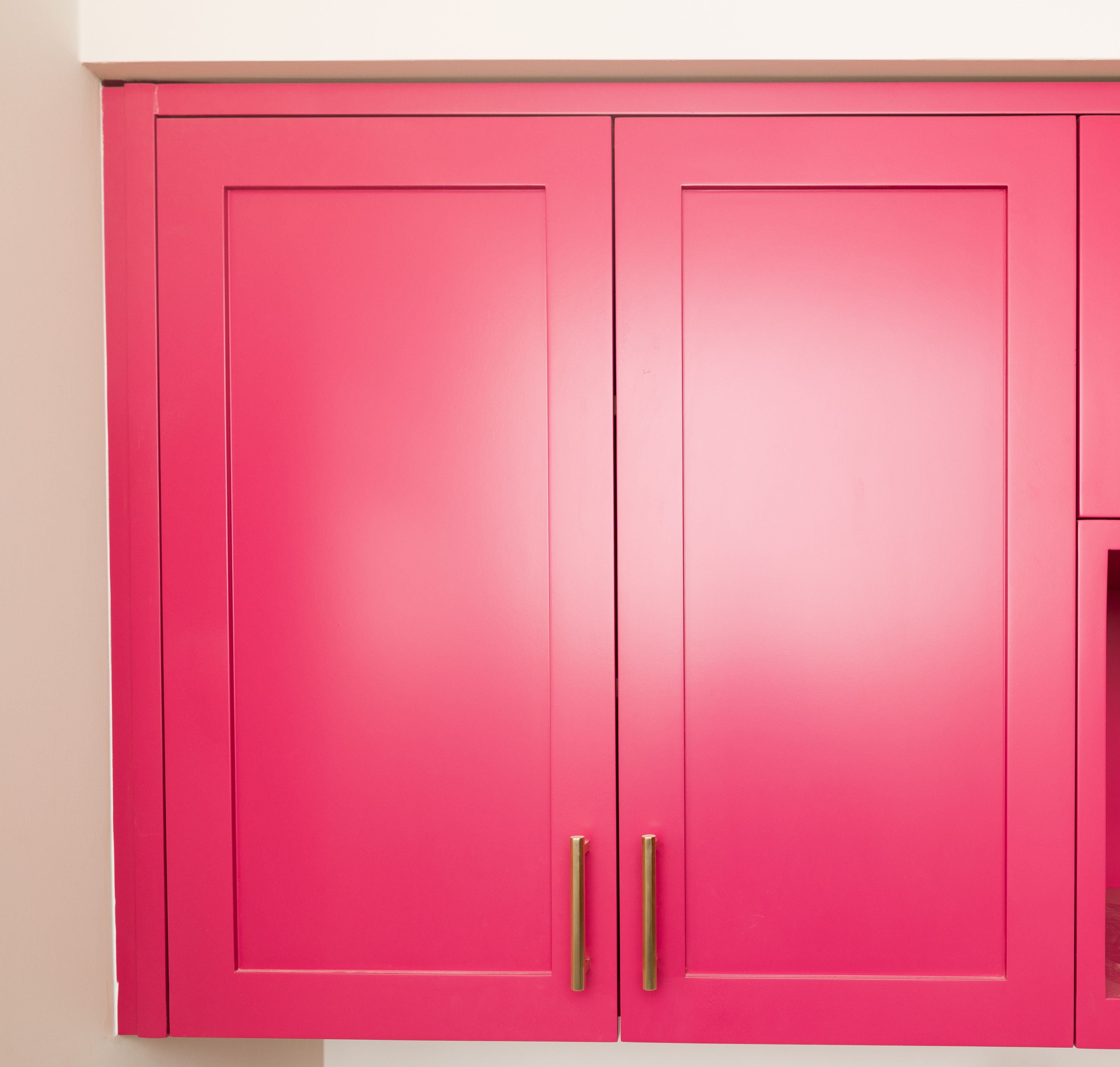 Pink Lacquer Laundry Room by NYC Millwork